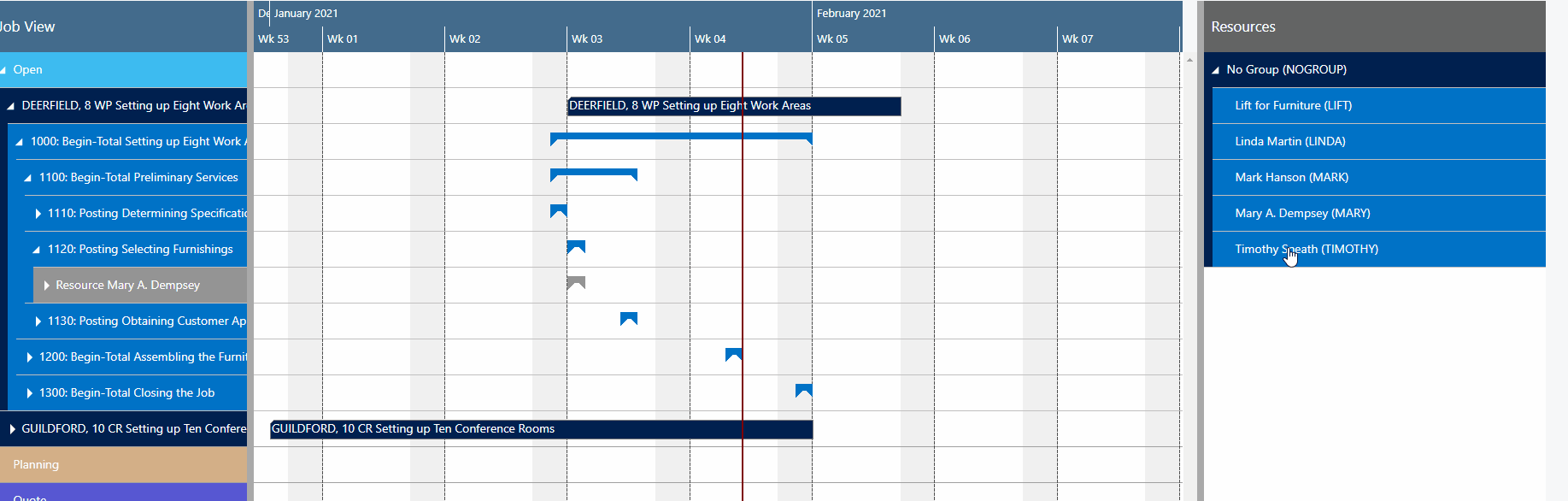 Dynamics 365 Bc Visual Jobs Scheduler Vjs Project Planning